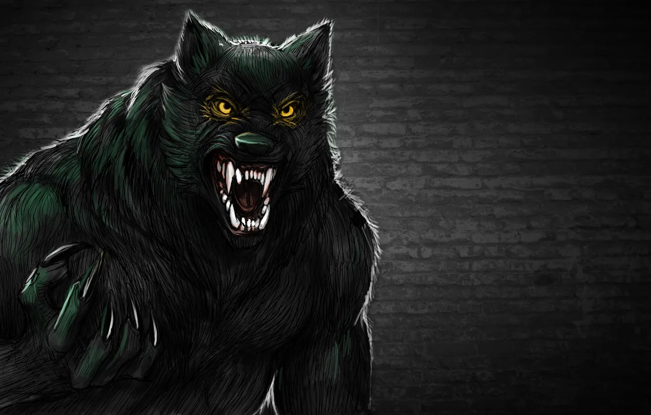 Wallpaper wall, wolf, werewolf, toothy, werewolf images for desktop ...