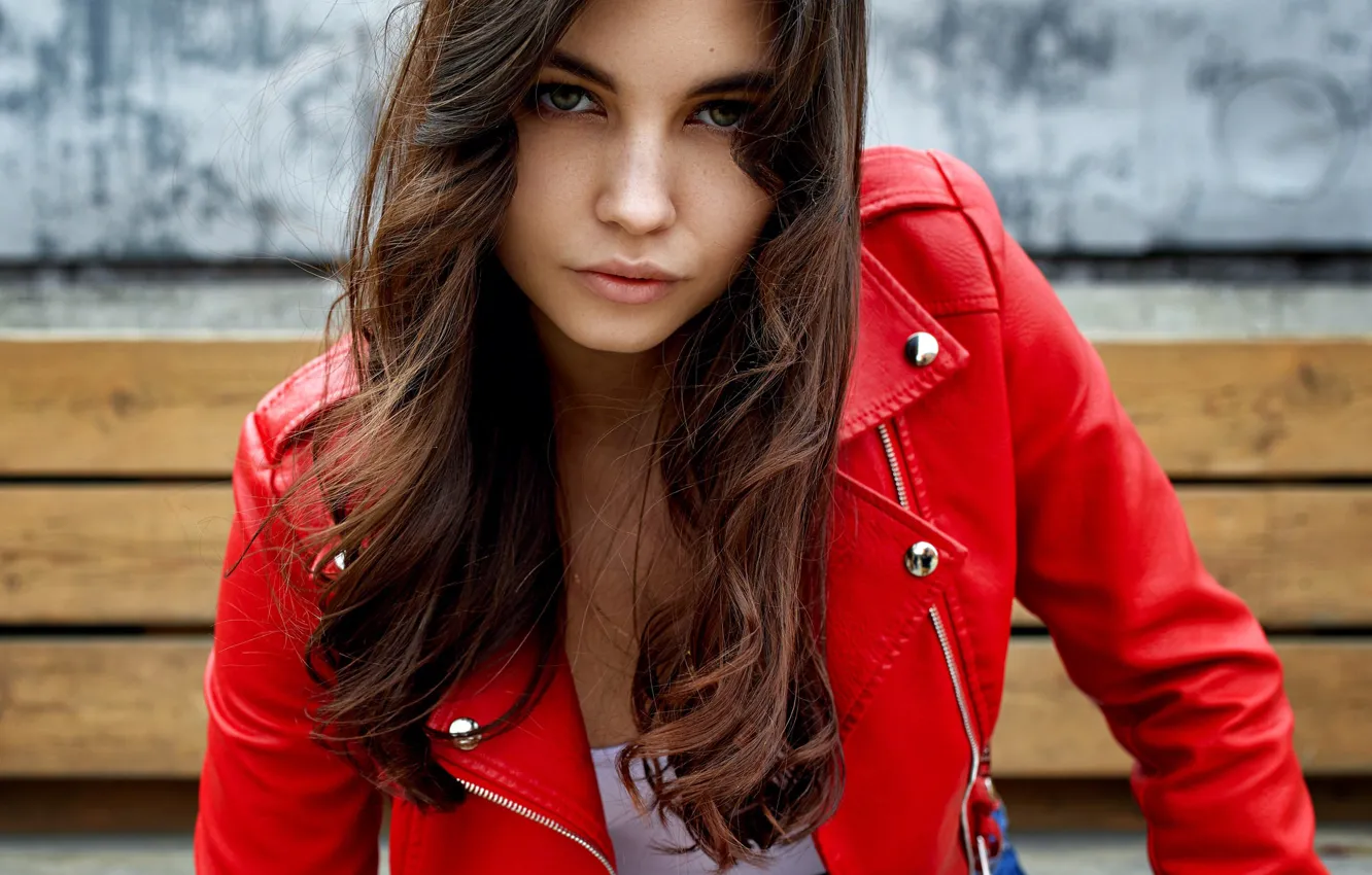 Wallpaper Look Pose Model Portrait Makeup Jacket Hairstyle Brown