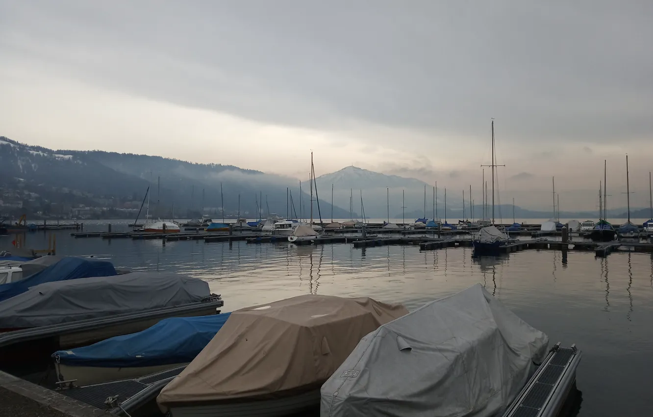 Wallpaper Switzerland, lake Zug, mount Rigi, the city of Zug for mobile ...