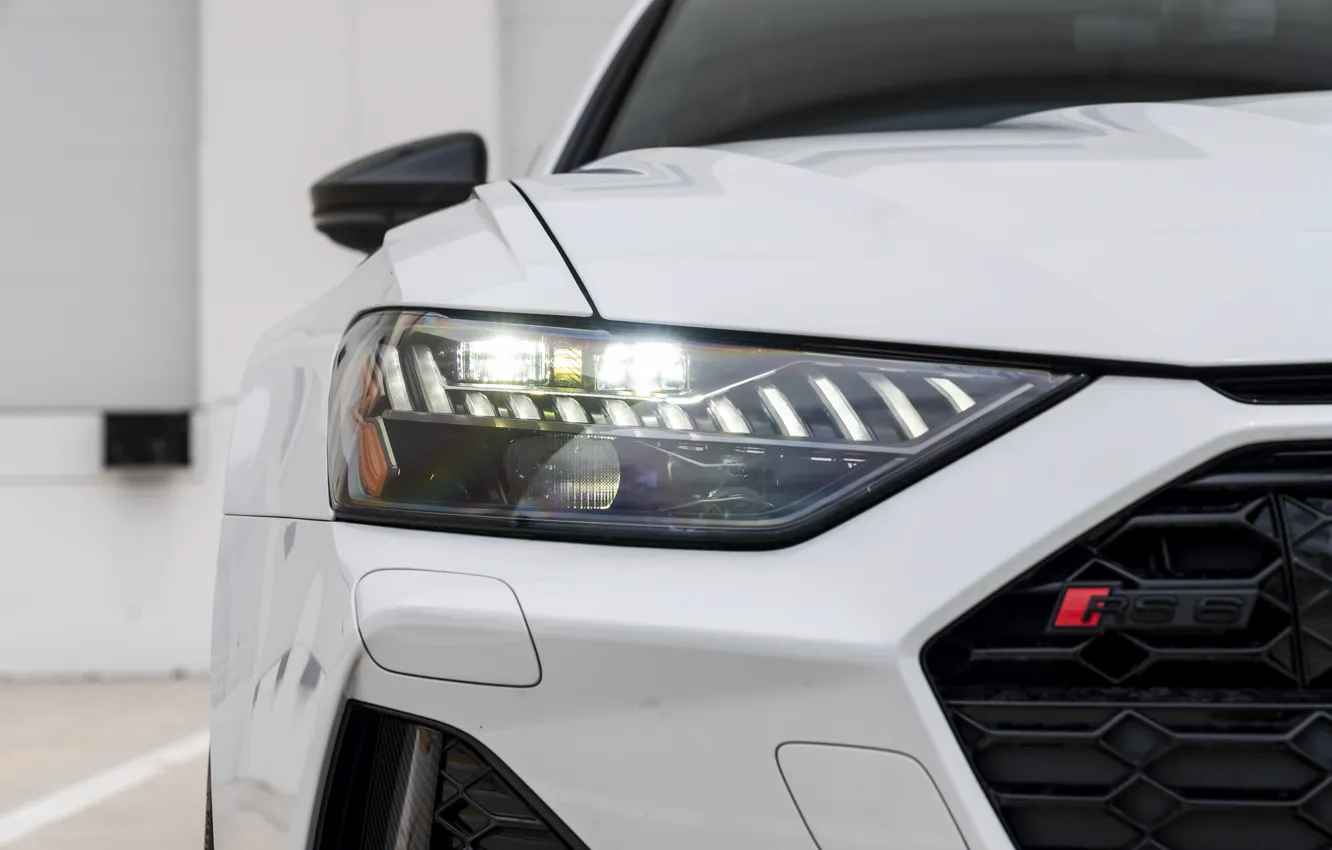 Wallpaper Audi, White, Face, Before, RS6, Full LED Lights images for ...
