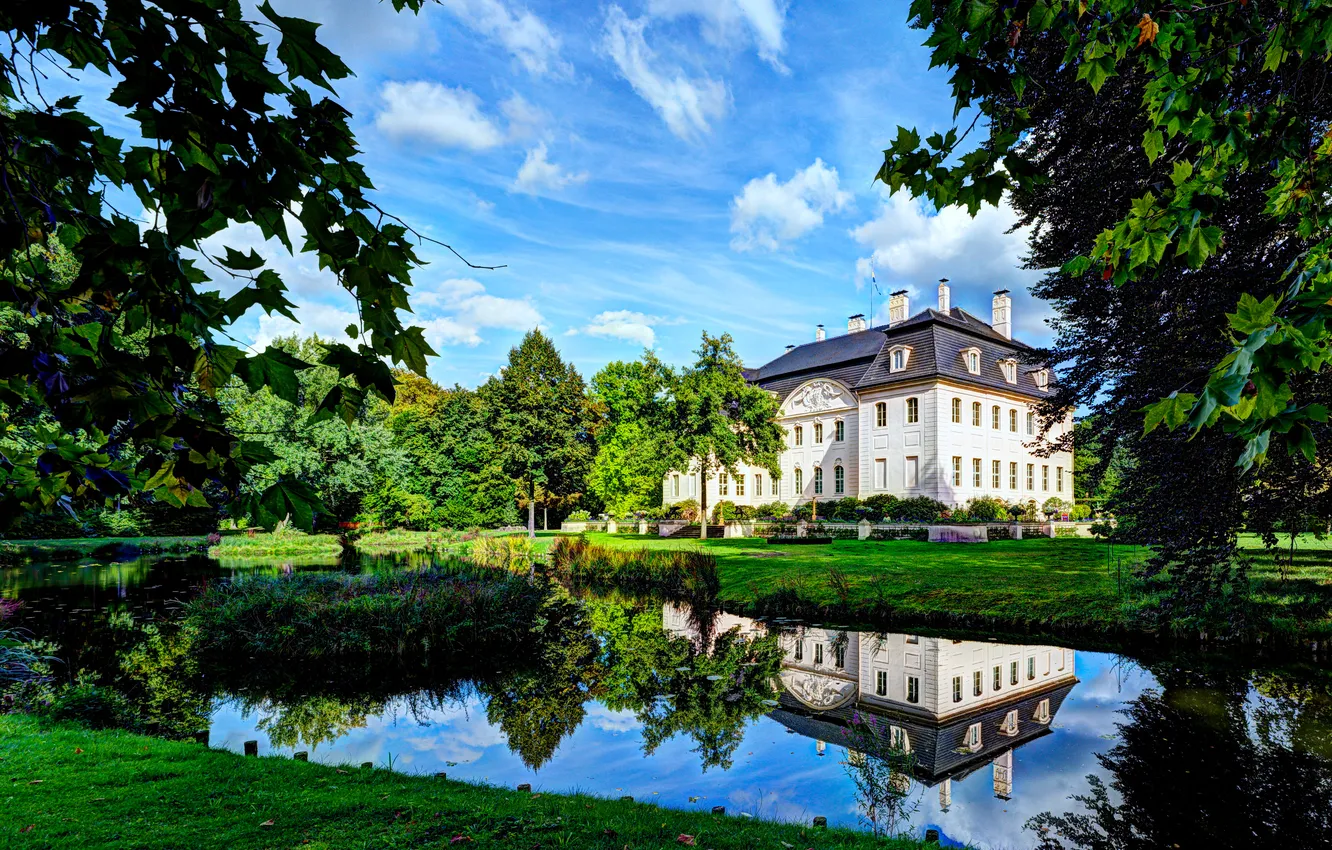 Wallpaper Reflection, Germany, Pond, Palace, Branitz for mobile and ...