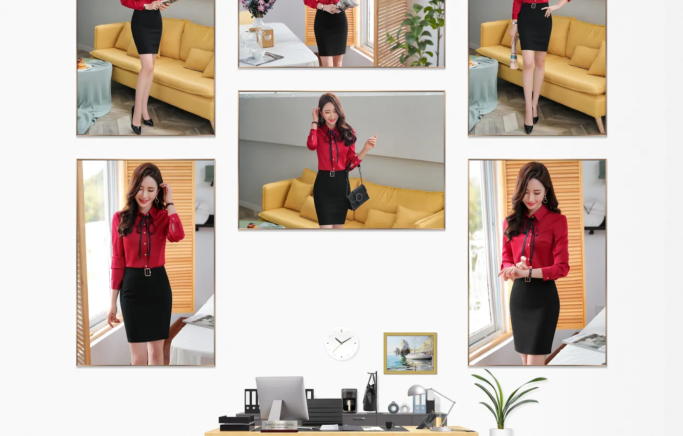 Wallpaper office, desk, business suit, Business woman, sales team ...