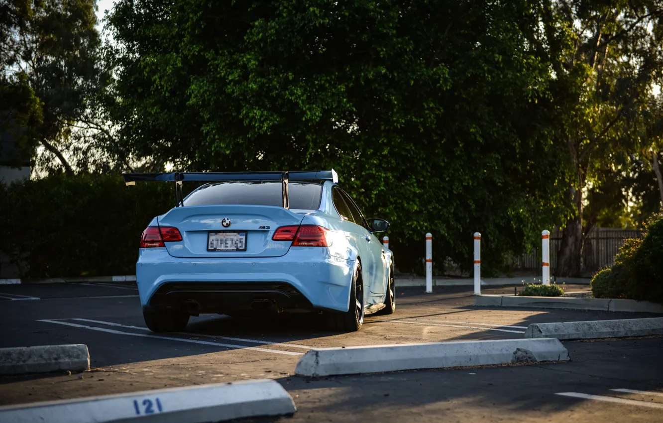 Wallpaper Blue, E92, Rear view, Spoiler, M3 images for desktop, section ...
