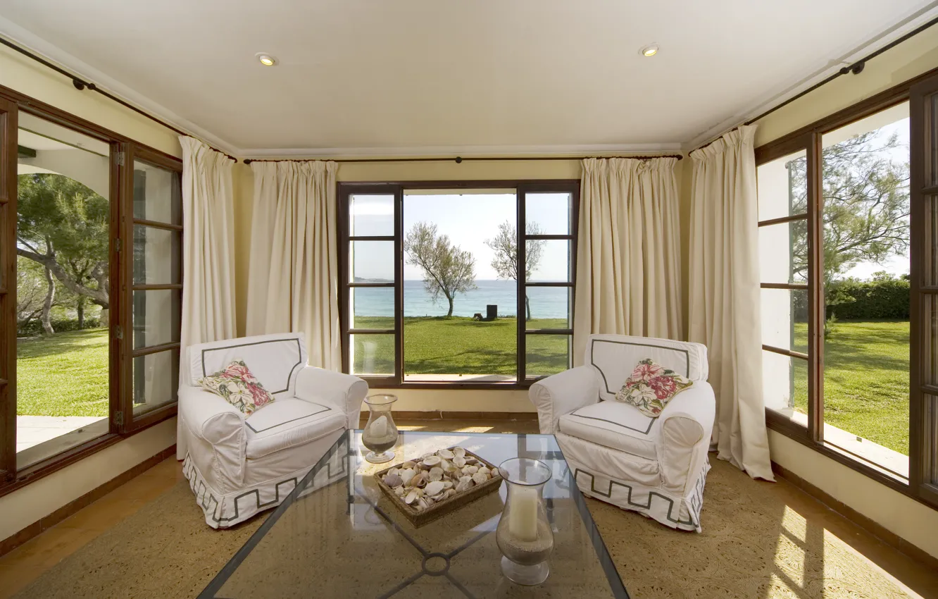 Wallpaper design, style, Villa, interior, veranda, Mallorca for mobile ...