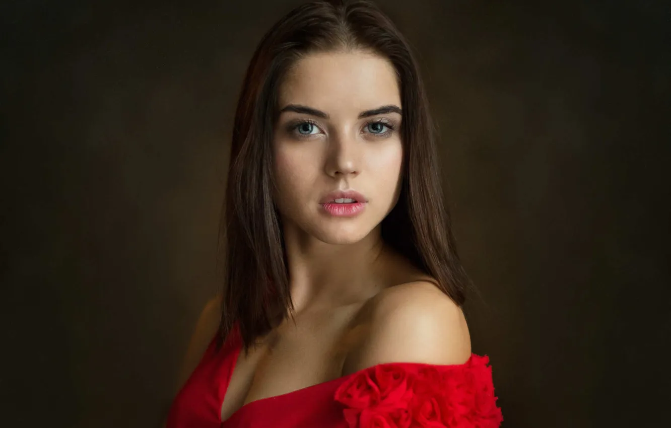 Wallpaper the dark background, model, beautiful girl, Maxim Maximov ...