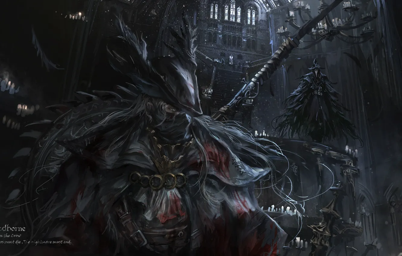 Wallpaper night, mask, hunter, characters, Bloodborne for mobile and ...