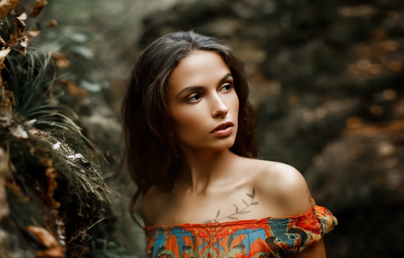 Wallpaper look, girl, tattoo, Alexander Sasin, Lily Yerofeyev for ...