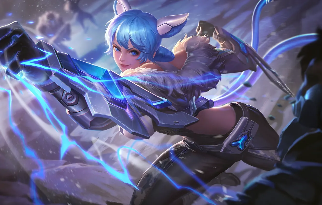 Wallpaper flight, movement, zipper, battle, blue eyes, arena, online ...