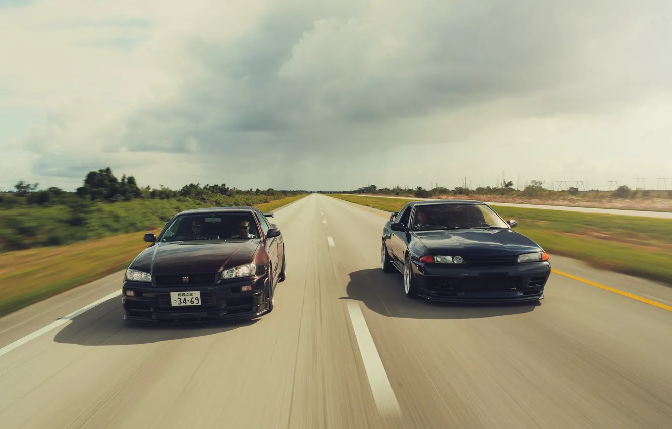 Wallpaper GT-R, R32, Speed, Skyline, R34, Road for mobile and desktop ...