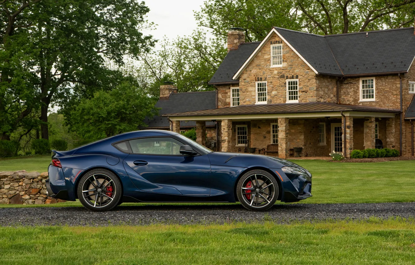 Wallpaper house, coupe, Toyota, side view, Supra, the fifth generation ...
