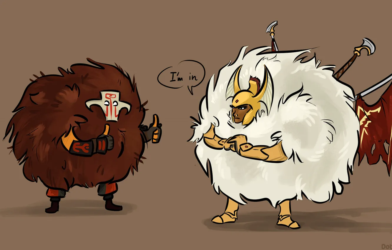 Wallpaper art, chibi, Dota 2, Juggernaut, Yurnero, Tresdin, Legion ...