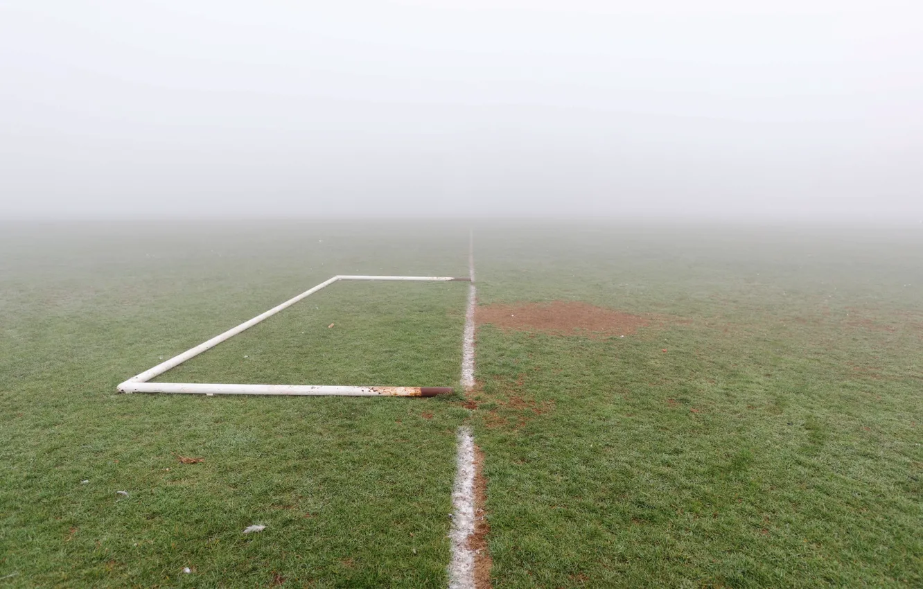 Wallpaper field, fog, football, gate for mobile and desktop, section ...