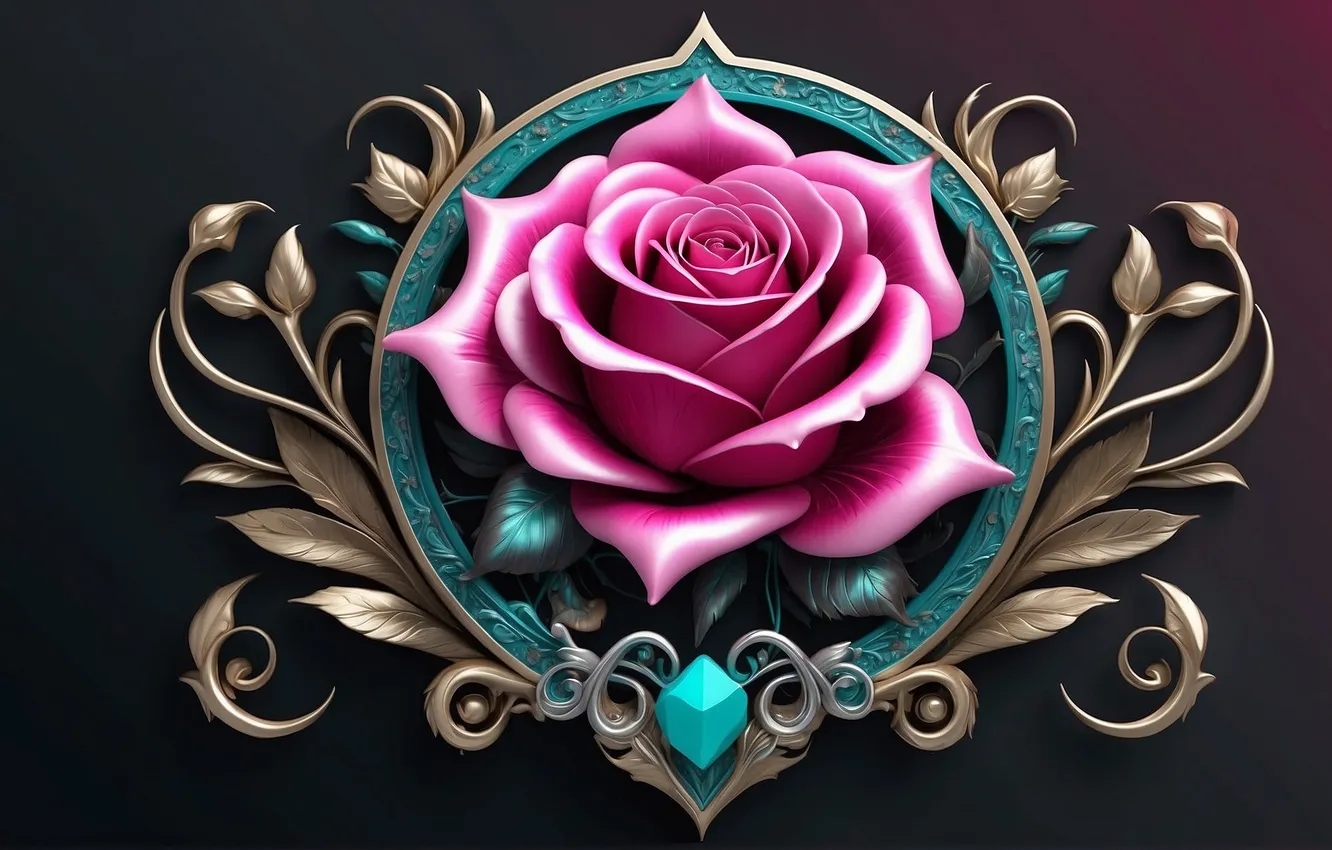 Wallpaper decoration, roses, emblem for mobile and desktop, section ии ...