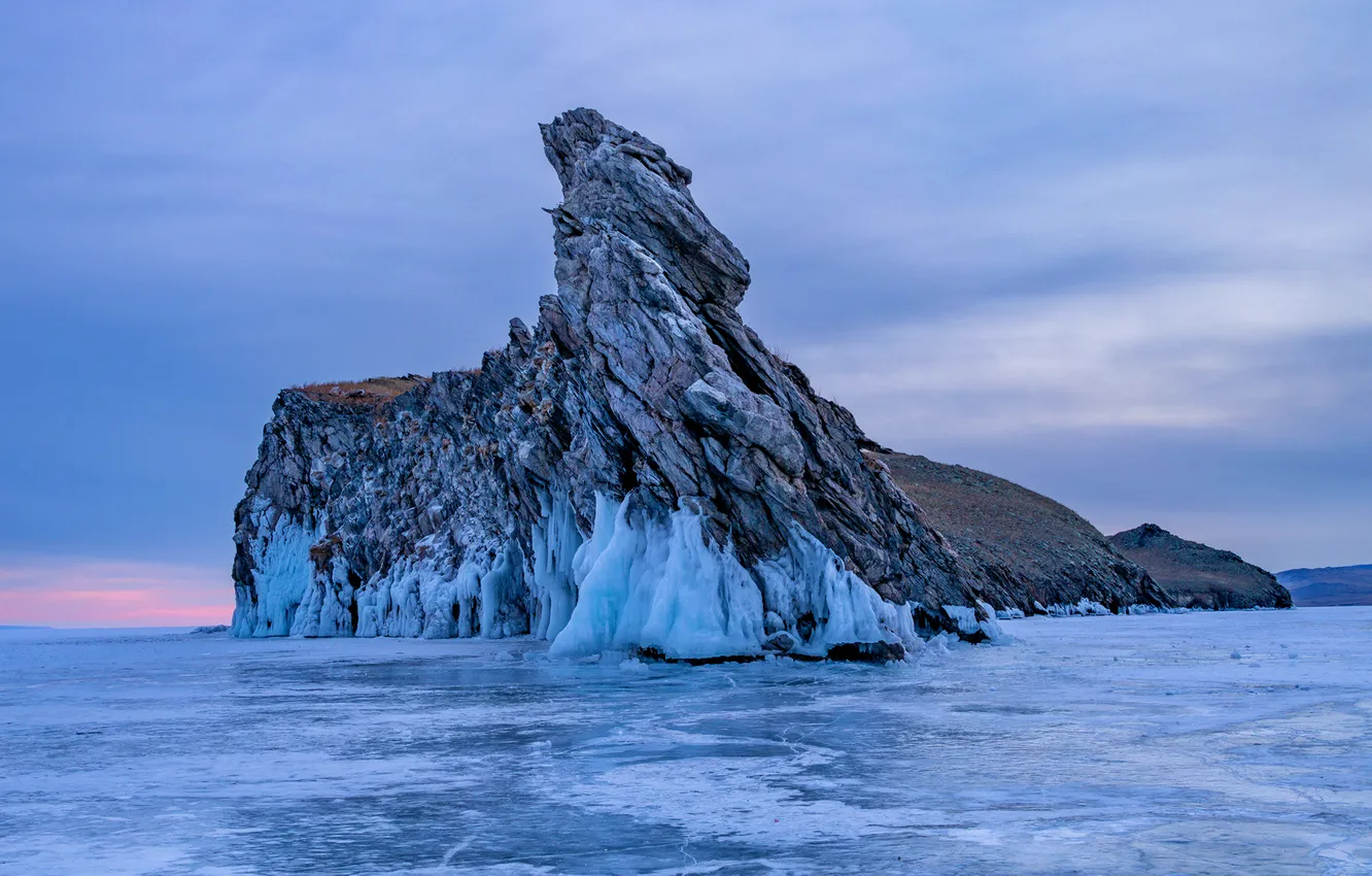 Wallpaper ice, winter, lake, rocks, Baikal, Podosinnikov Maxim, Baikal ...