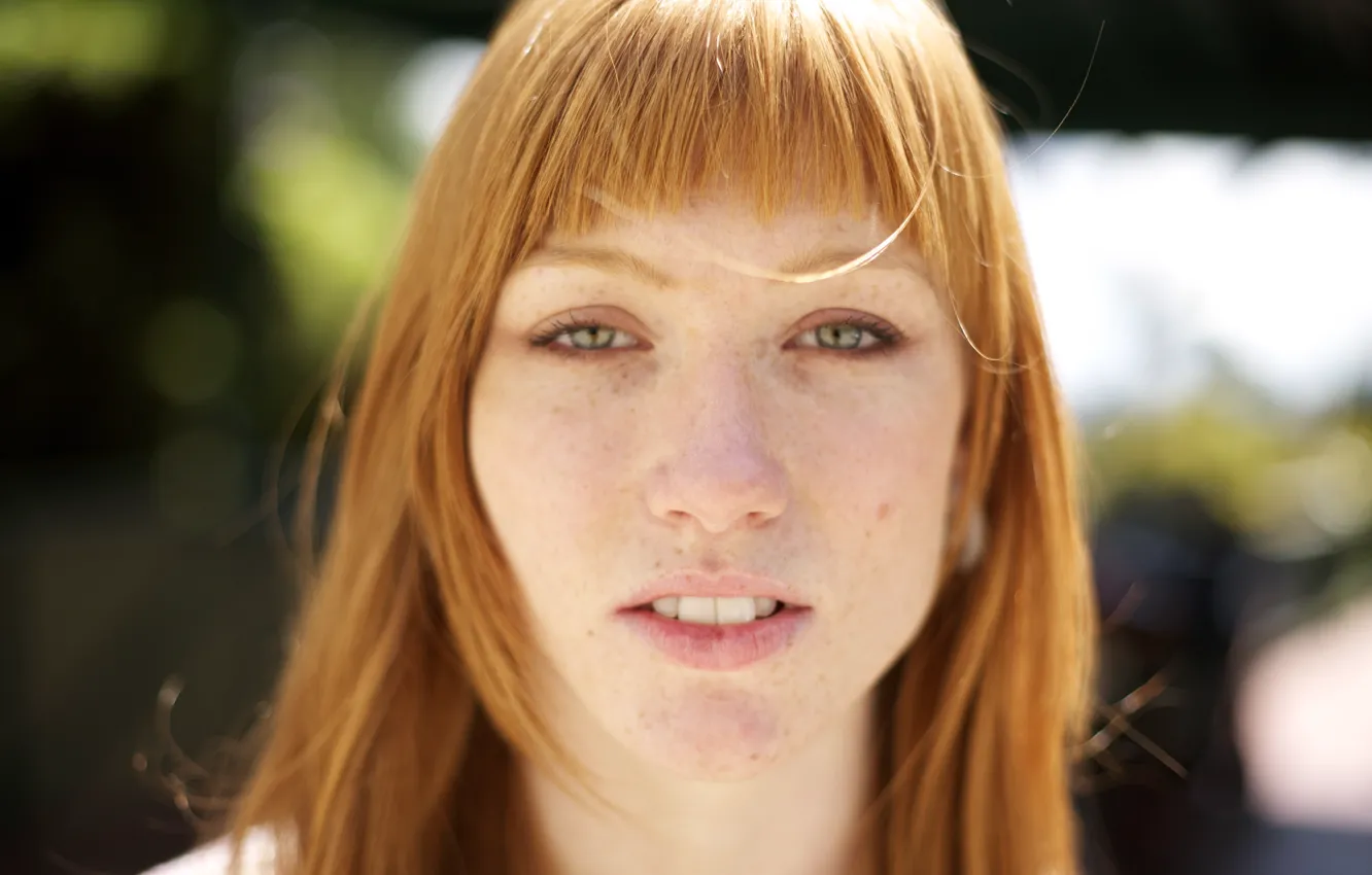 Wallpaper girl, woman, bokeh, face, redhead, female, freckles, Meghan ...