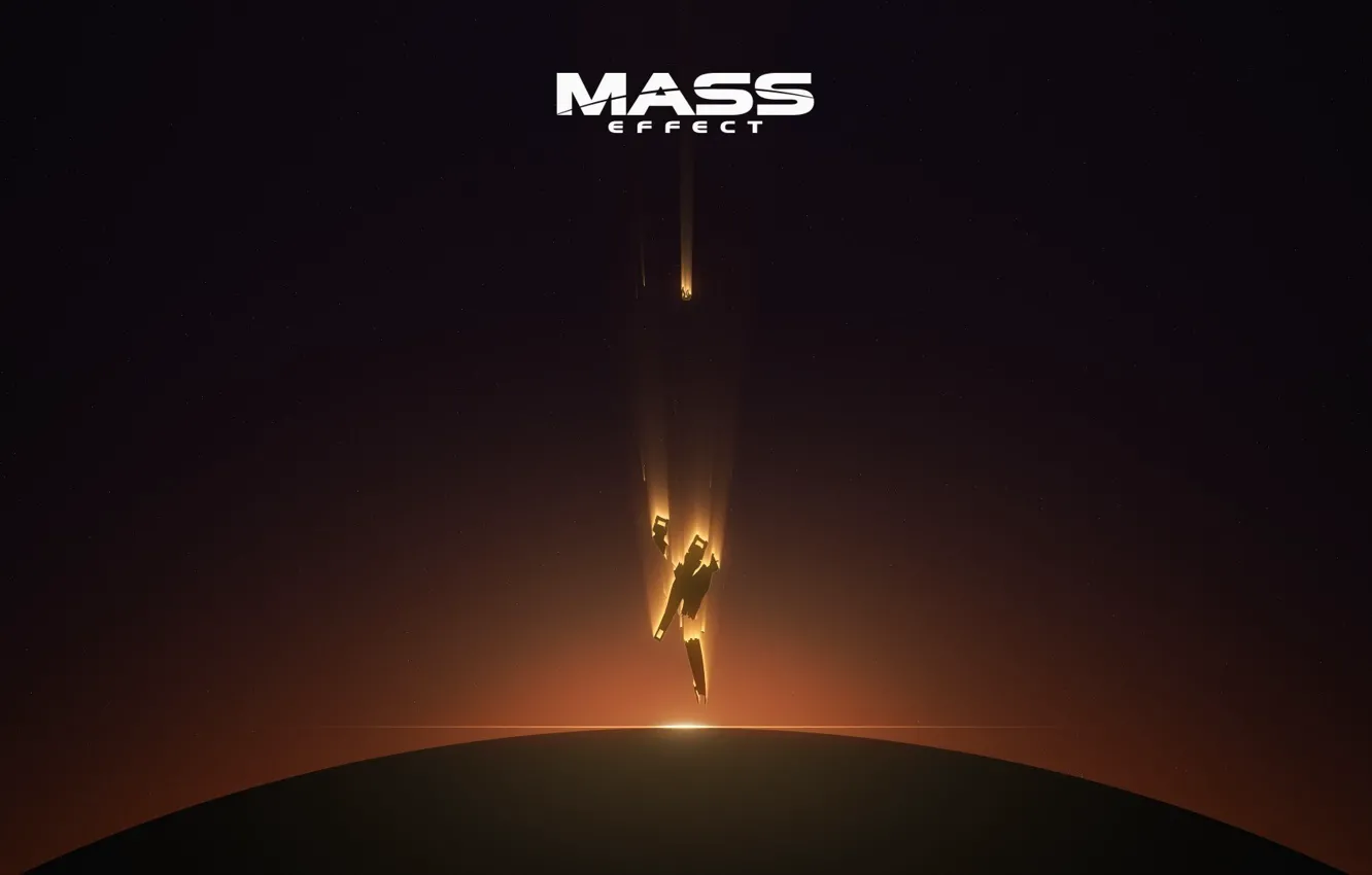 Wallpaper space, Mass Effect, falling, destroyed normandy, commander ...