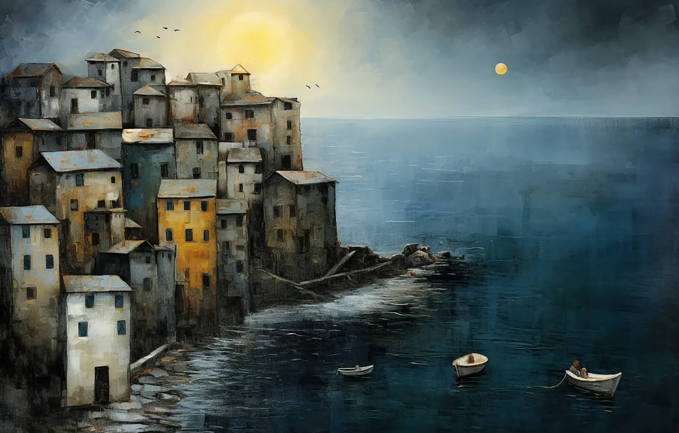 Wallpaper sea, the city, shore, picture, Martin Sercombe for mobile and ...