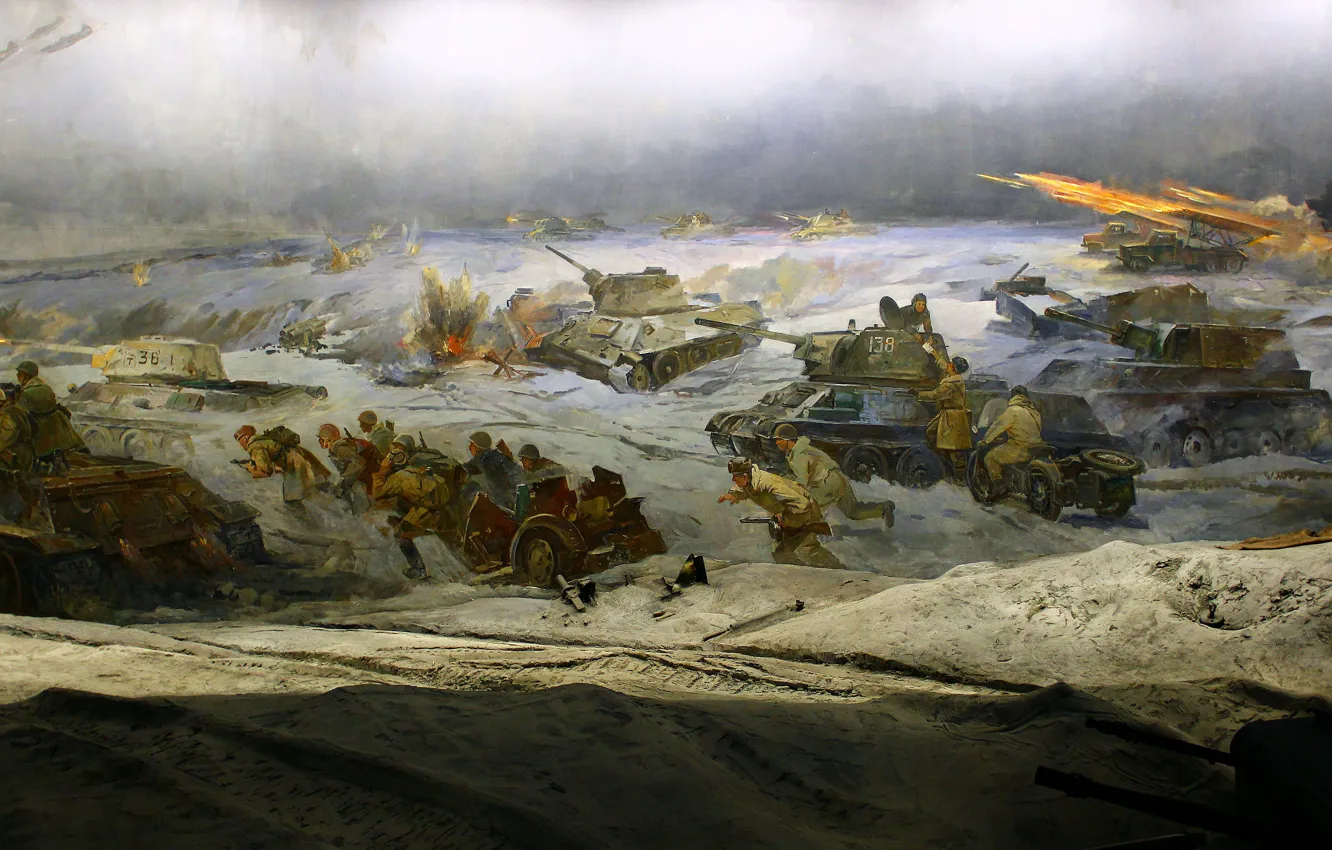 Wallpaper Winter, Snow, War, Picture, Soldiers, Fragment, Russian ...