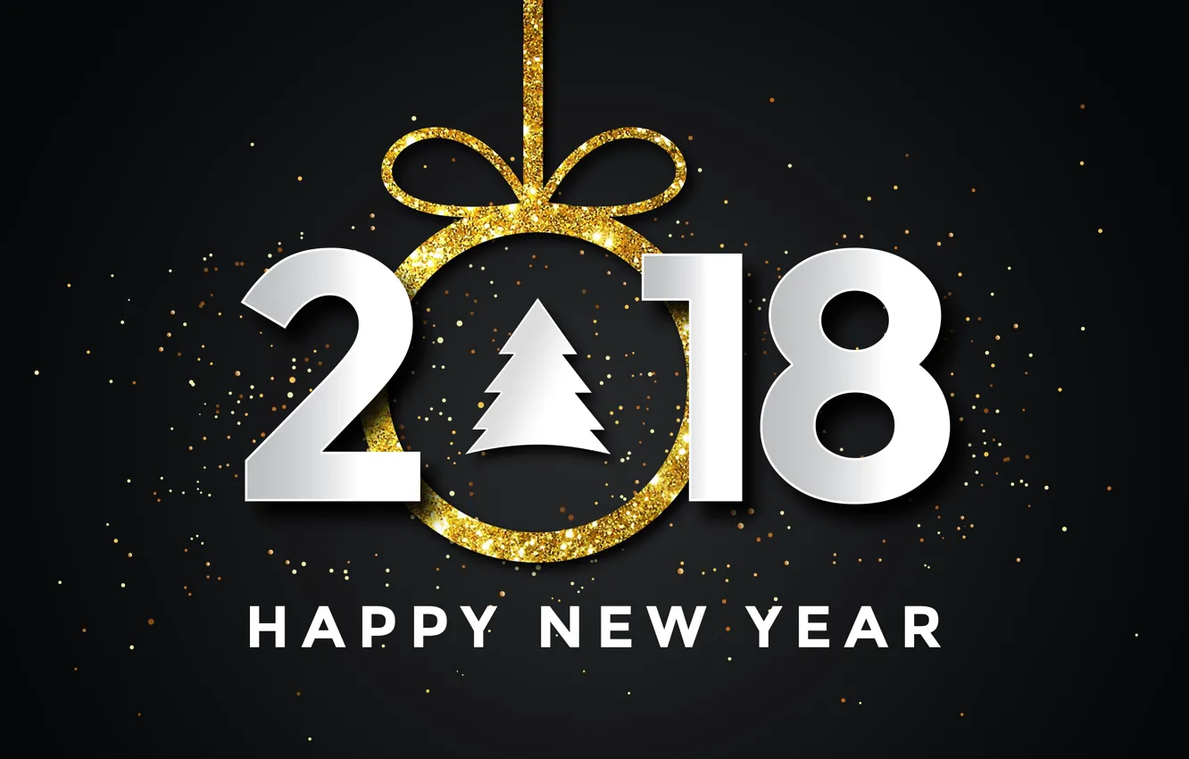 Wallpaper Happy New Year, 2018, Cristmas for mobile and desktop ...