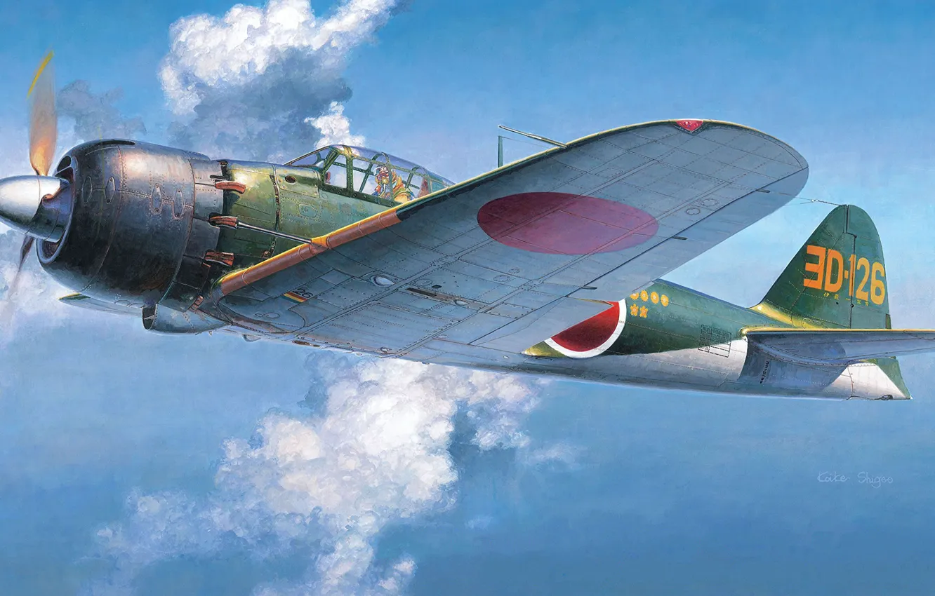 Wallpaper Japan, Fighter, Combat aircraft, A6M5 Zero, A6M5 model 52 ...