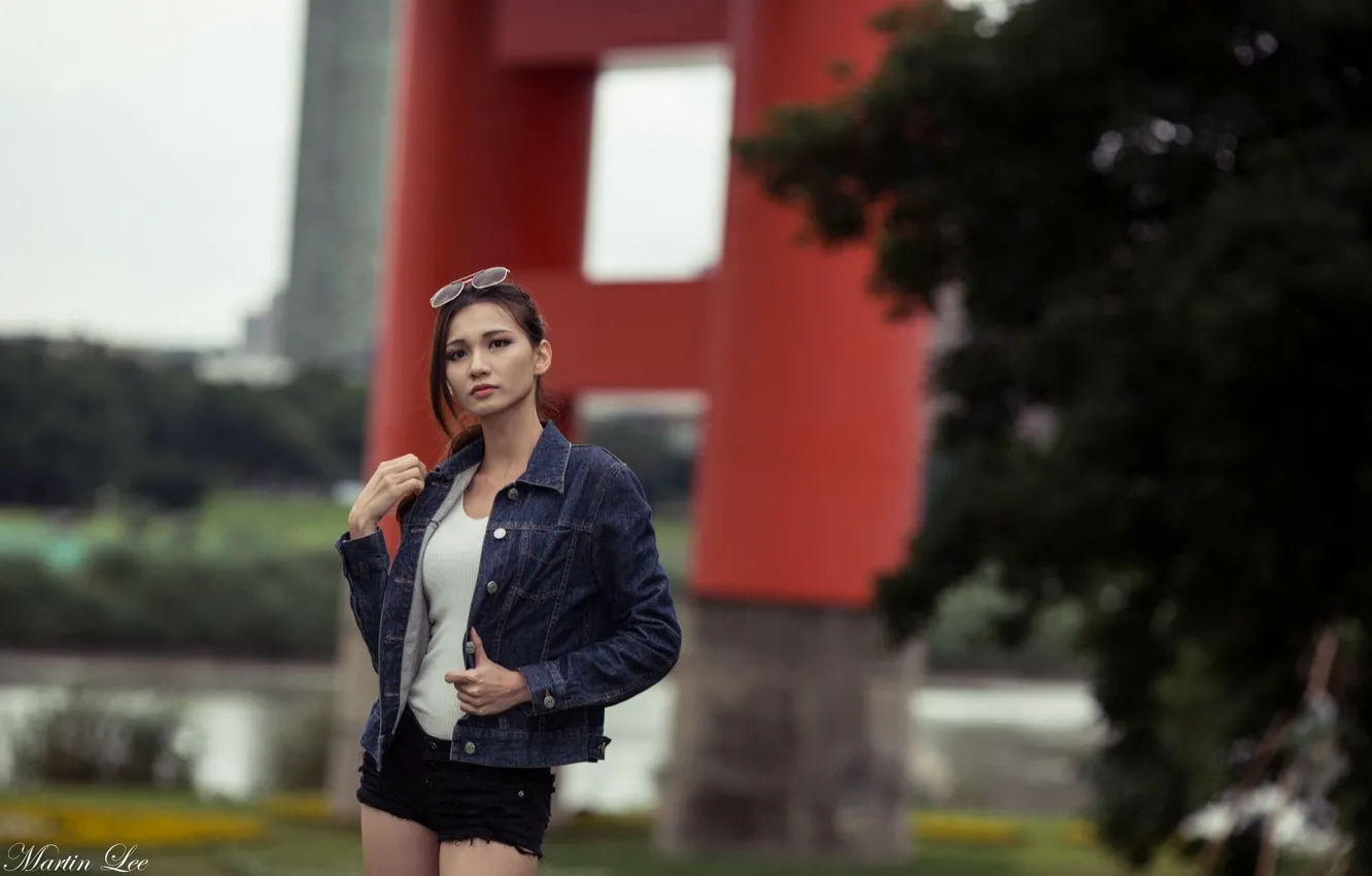 Wallpaper The Building Asian Cutie Standing Bokeh Asian Cutie