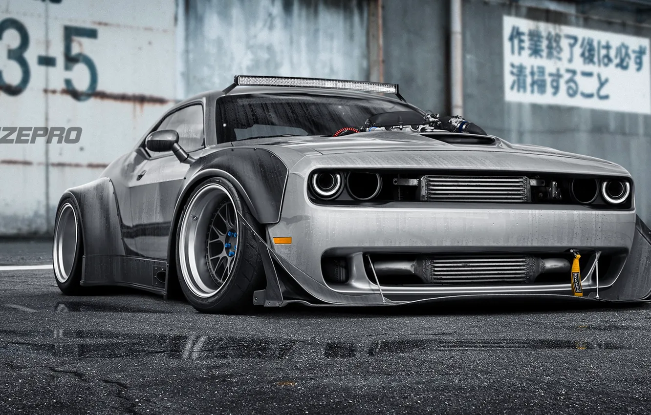 Wallpaper Auto, Machine, Grey, Dodge, Challenger, Dodge Challenger, Rendering, Dmitry Strukov ...