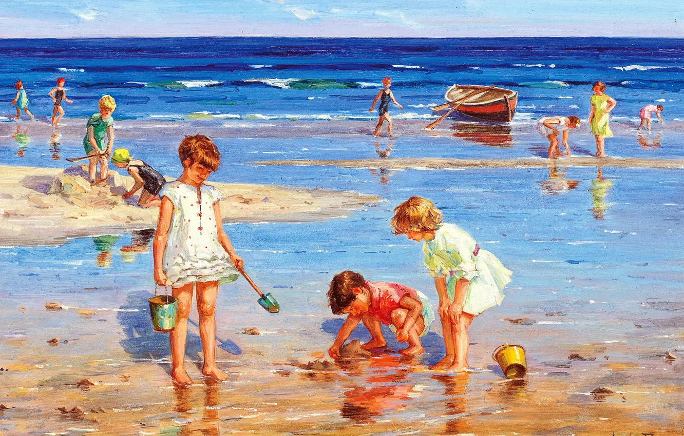 Wallpaper Water, Sea, Beach, Children, Picture, Girls, Boys, Hungarian ...