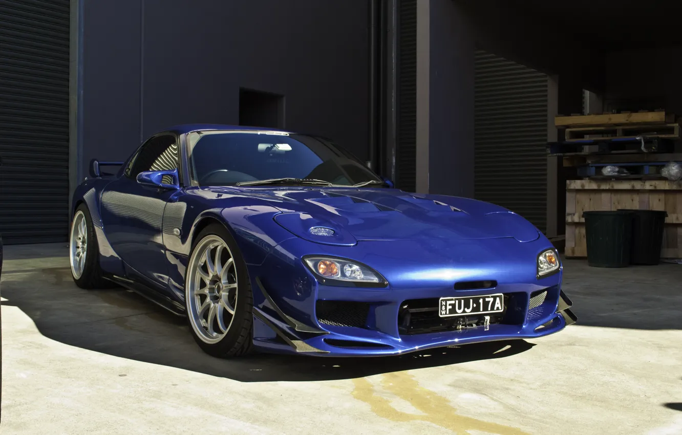 Wallpaper car, blue, Mazda, Mazda, bumper, blue, jdm, rx7 for mobile ...