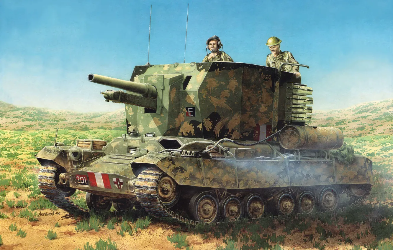Wallpaper art, tank, installation, artillery, SAU, British, Valentine ...