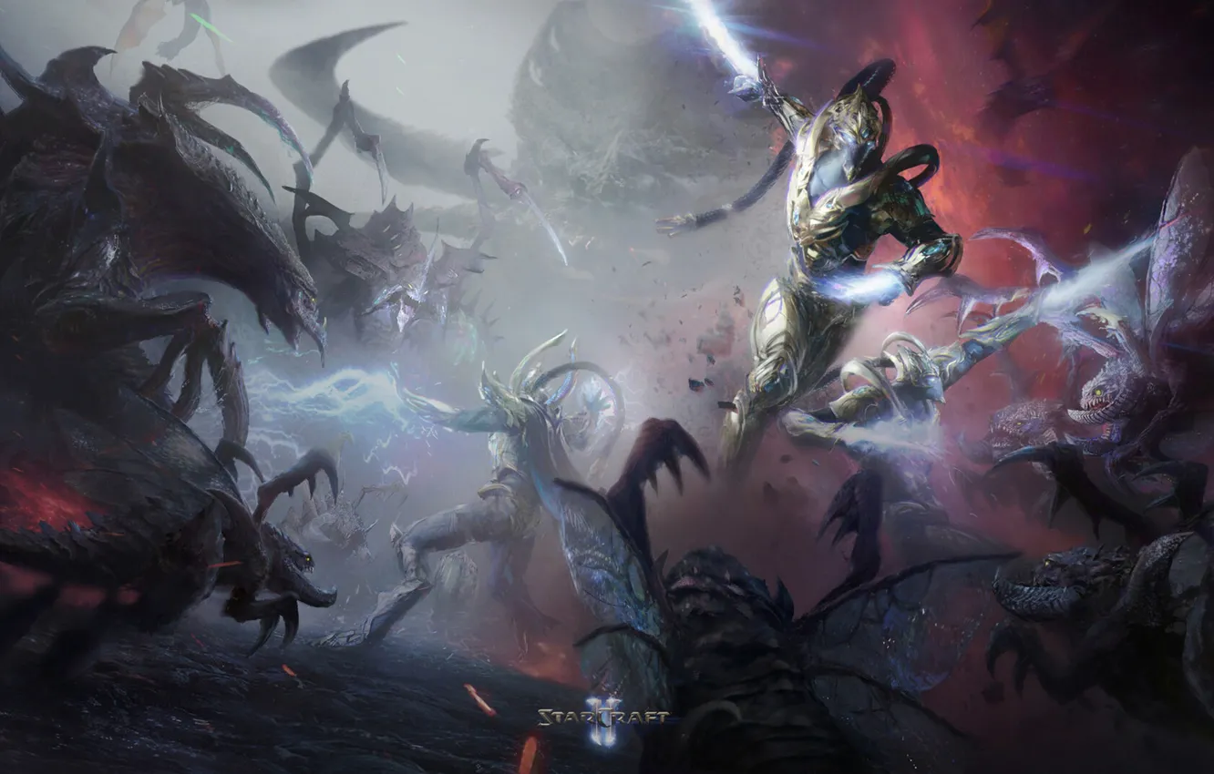 Wallpaper starcraft, battle, swords, Zerg, strategy, passages for ...