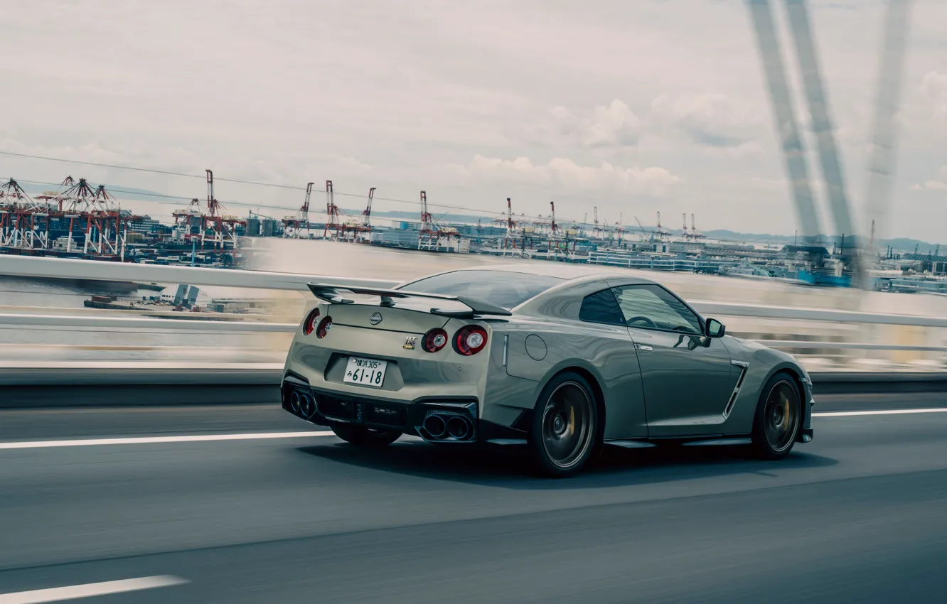 Wallpaper Nissan, GT-R, road, R35, rear view, 2023, Nissan GT-R Premium Edition T-spec for ...