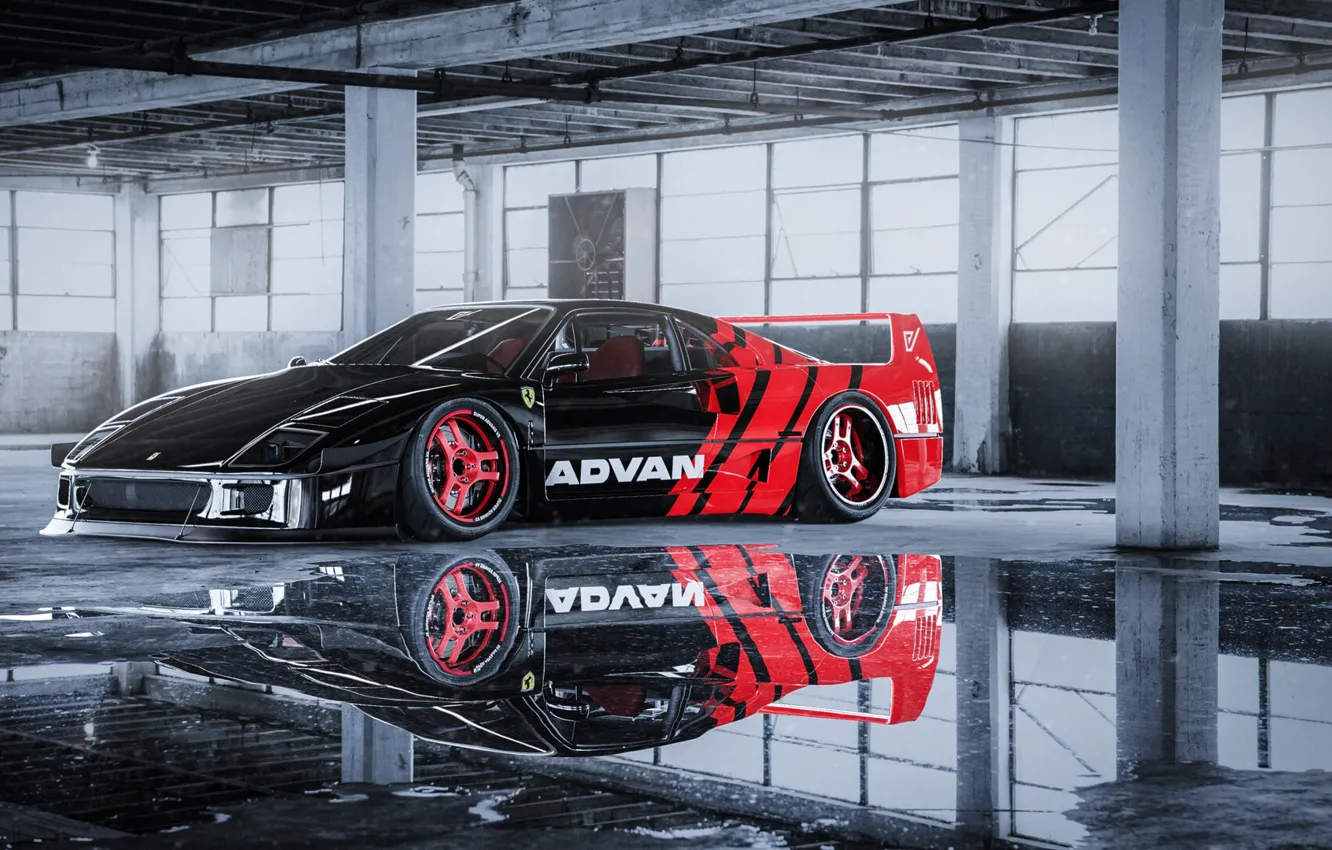 Wallpaper Water, Reflection, Auto, Machine, Car, Ferrari F40, Sports ...