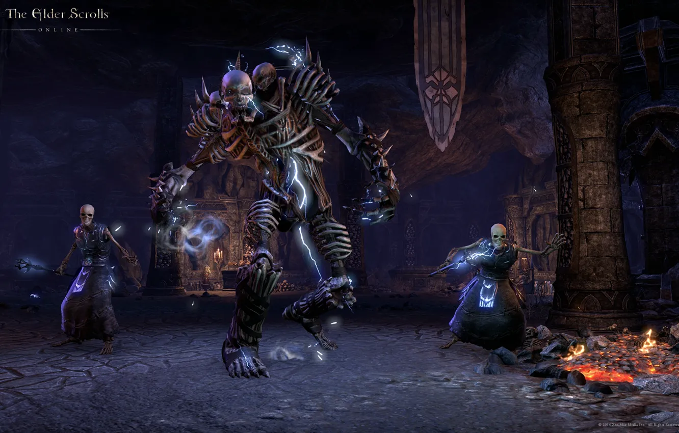Wallpaper skeleton, dungeon, barefoot, TESO, skeleton mage for mobile ...