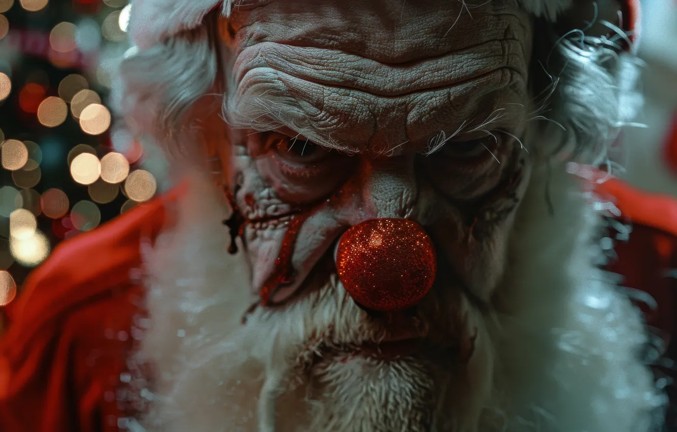 Wallpaper look, blood, new year, Christmas, Santa Claus, closeup ...