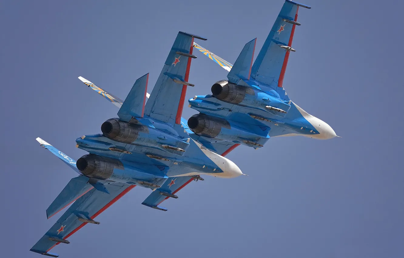 Wallpaper fighters, pair, Flanker, Su-27 images for desktop, section ...