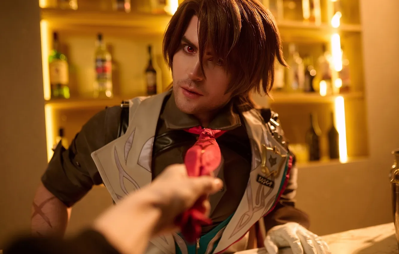 Wallpaper bar, guy, red eyes, cosplay, cosplay, Grayson, GraysonFin ...