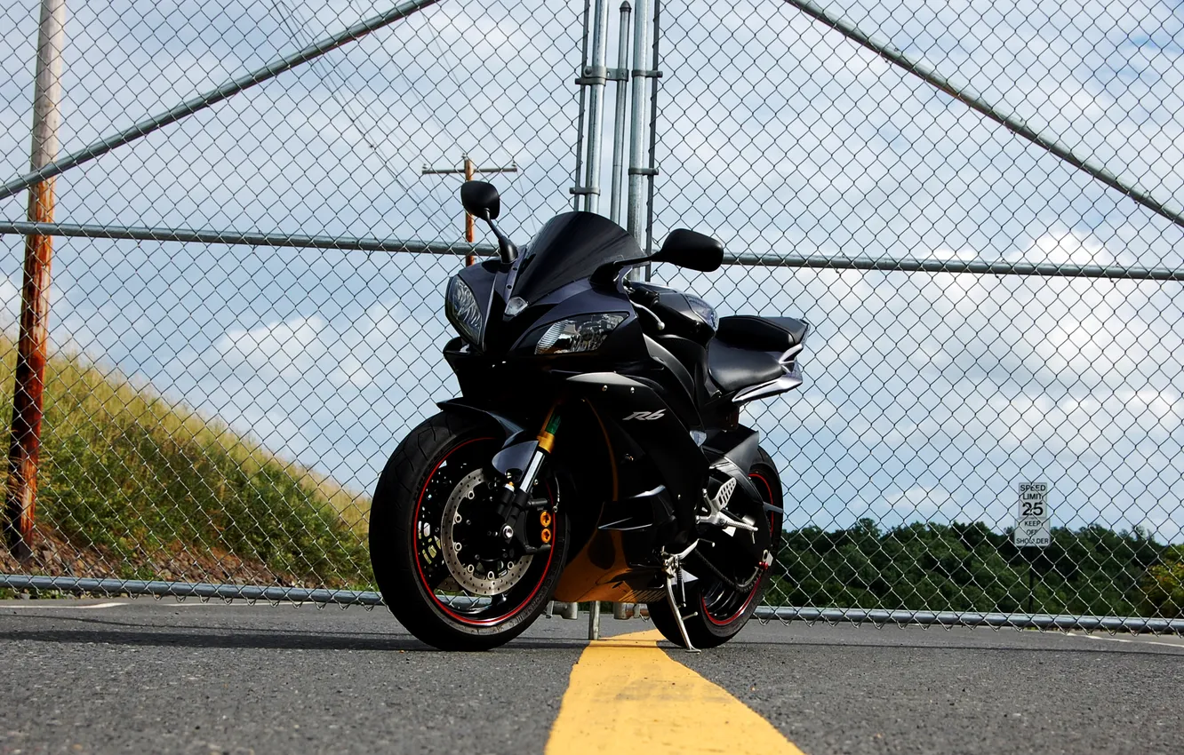 Wallpaper black, gate, motorcycle, Yamaha, black, bike, Yamaha, YZF-R6 ...