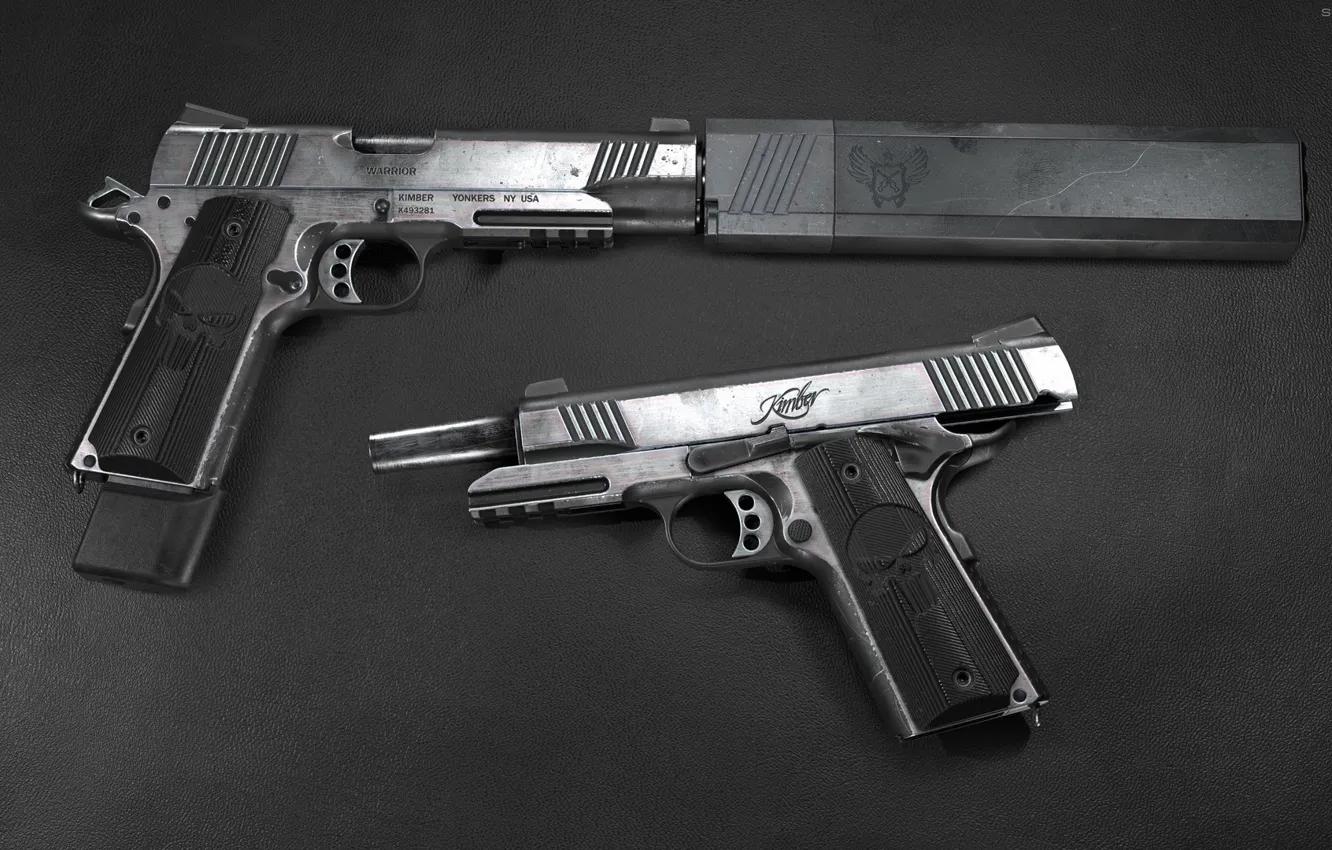 Wallpaper gun, weapons, gun, weapon, custom, muffler, custom, M1911 ...