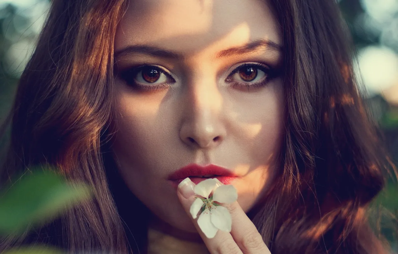 Wallpaper Girl, Beautiful, Cool, Model, Flower, Photo, Lips, Look ...