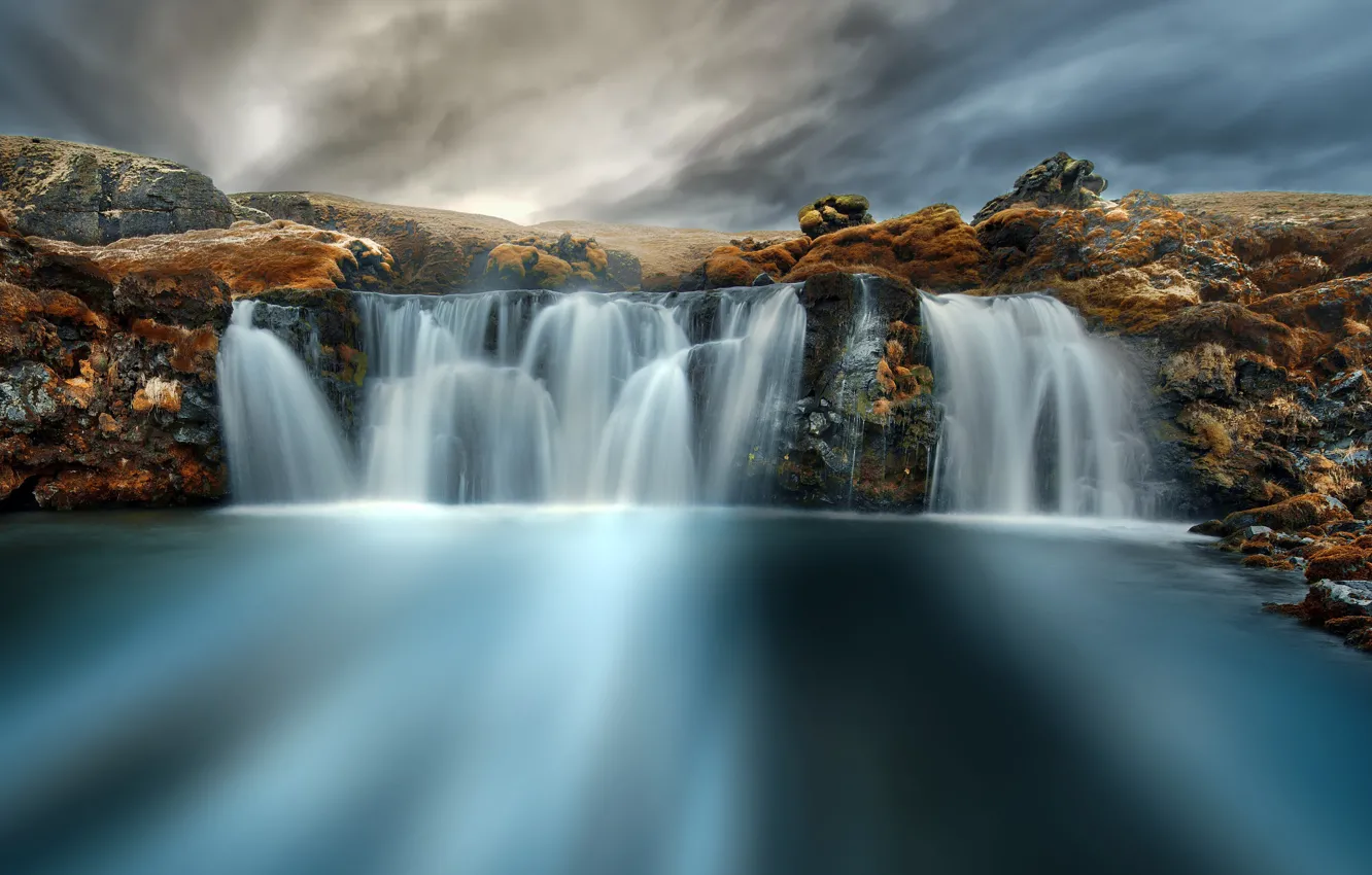 Wallpaper the sky, water, nature, rocks, waterfall, Robert Didierjean ...