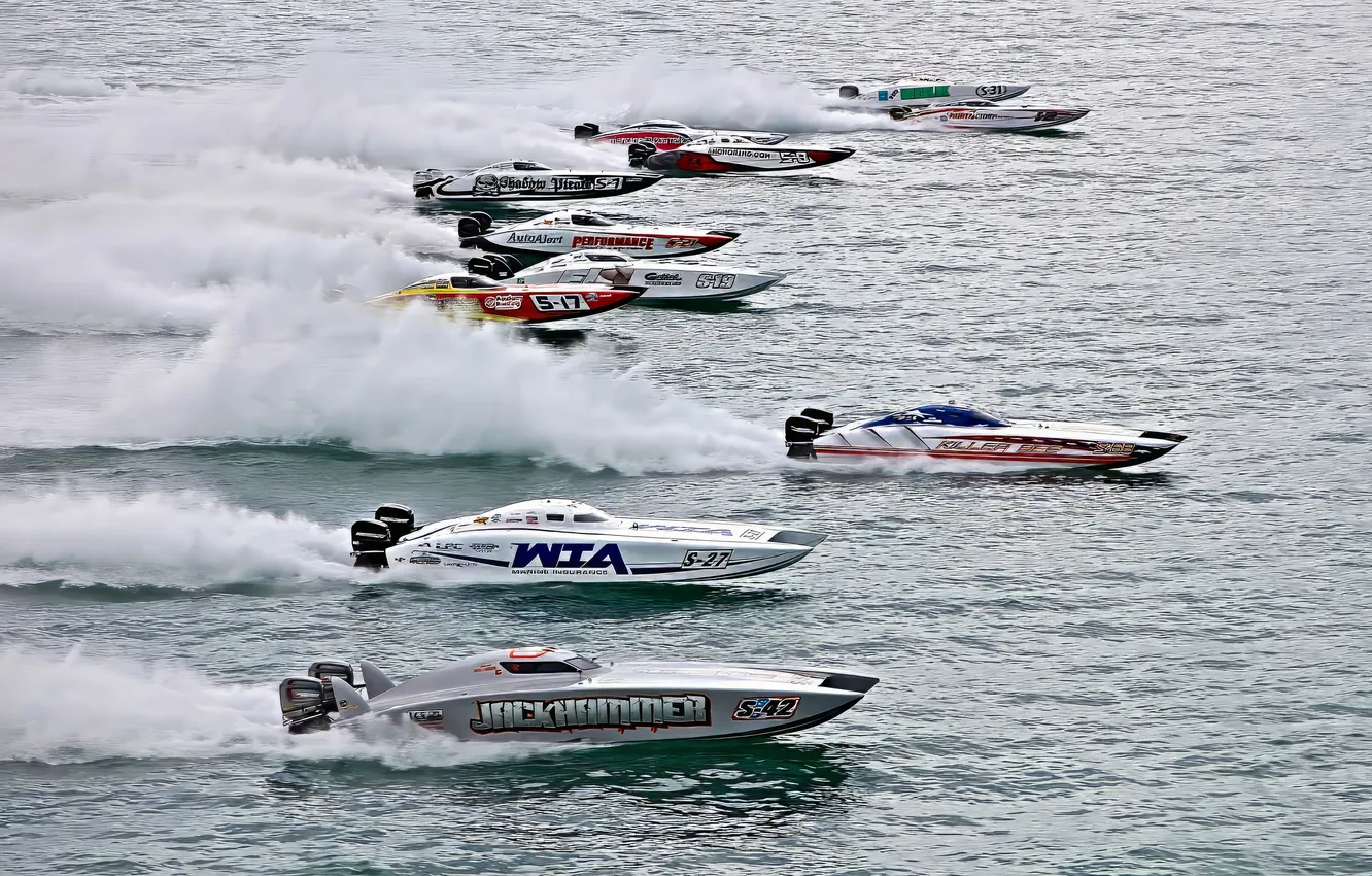 Wallpaper speed, boats, race for mobile and desktop, section спорт ...