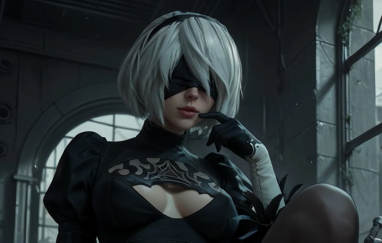Wallpaper girl, nier automata, 2b Nier for mobile and desktop, section игры, resolution ...