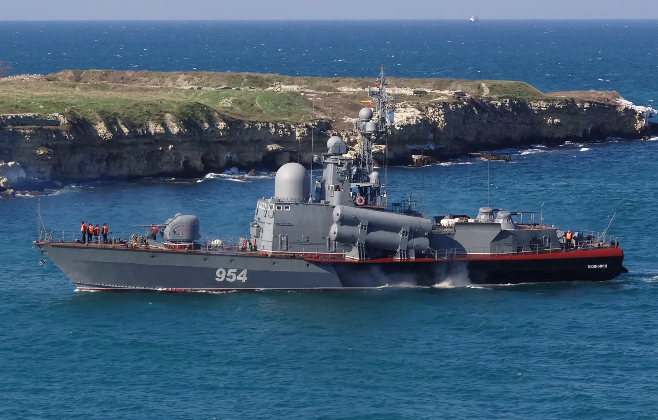 Wallpaper ship, Navy, rocket, The black sea, "Ivanovets", RCA for ...