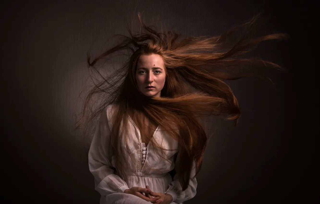 Wallpaper hair, portrait, red, the scope, Alexey Rodionov, Pauline ...