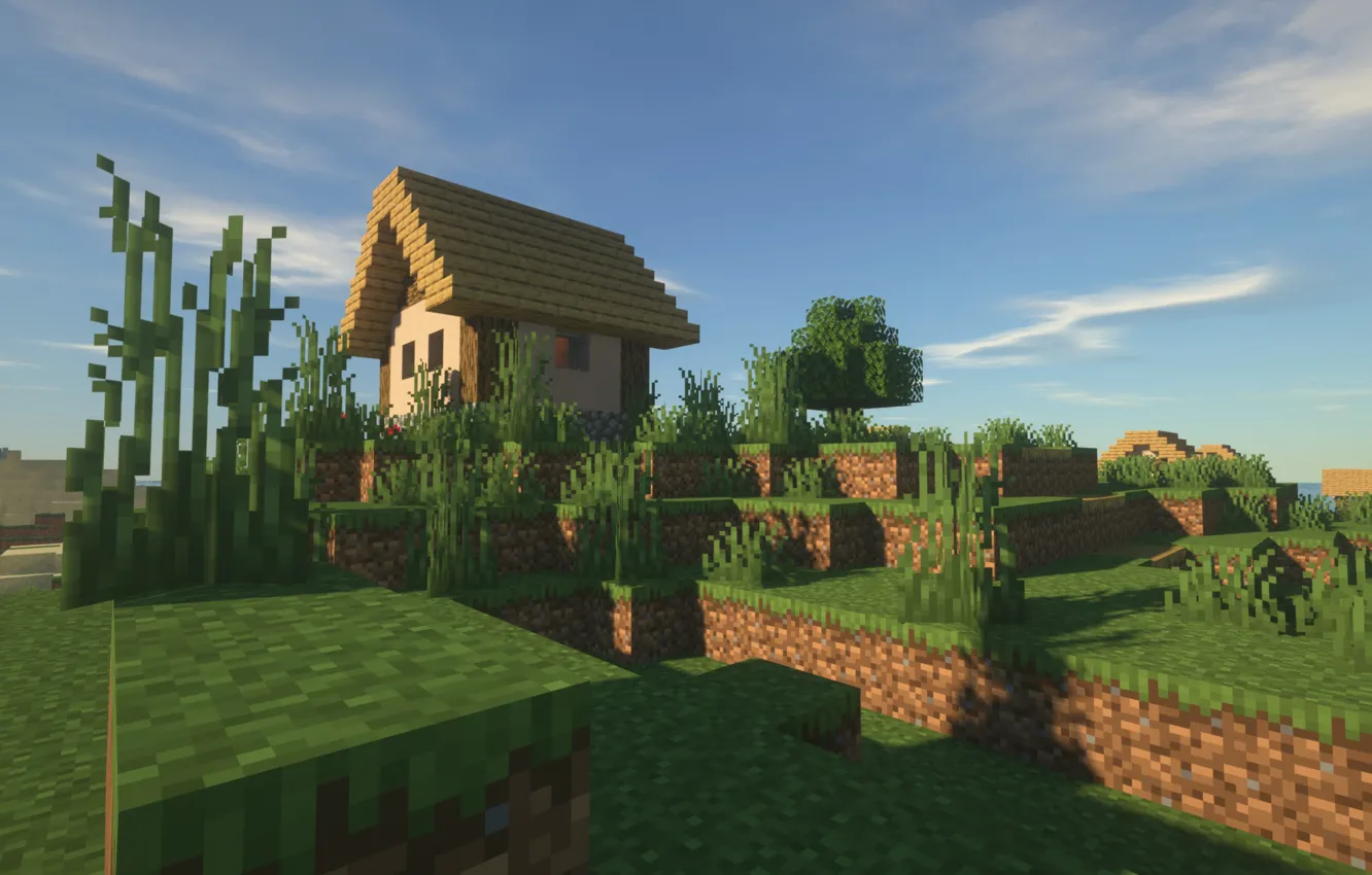 Wallpaper day, minecraft, village for mobile and desktop, section игры ...
