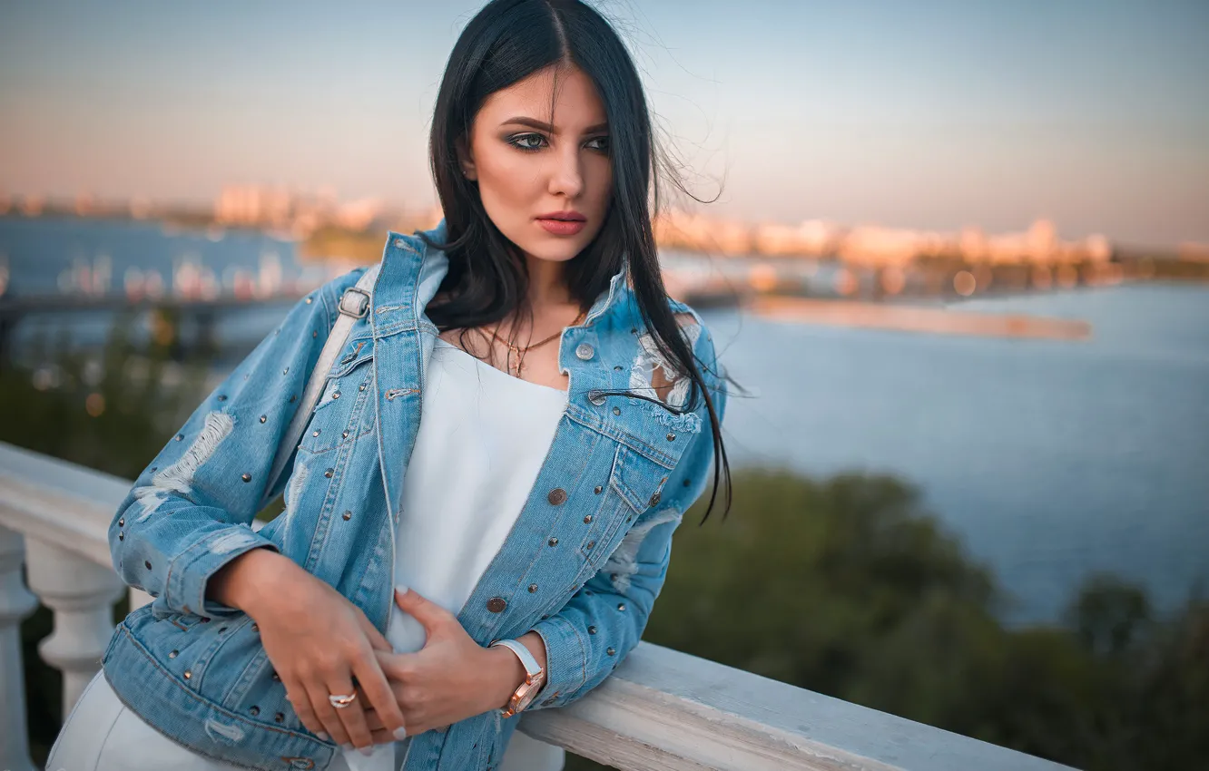 Wallpaper Landscape The City Pose River Model Portrait Makeup