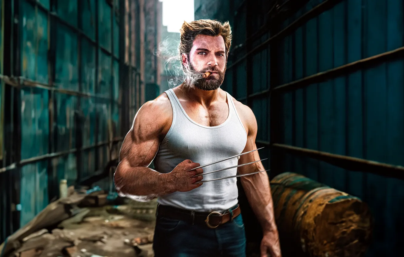 Wallpaper cigar, Logan, muscles, Henry Cavill, Wolverine, Deadpool ...
