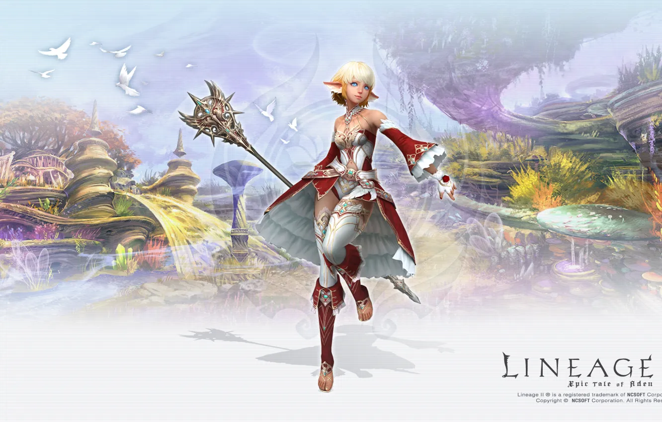Wallpaper girl, staff, Lineage 2, lineage, line, la2, lineage, soup for ...