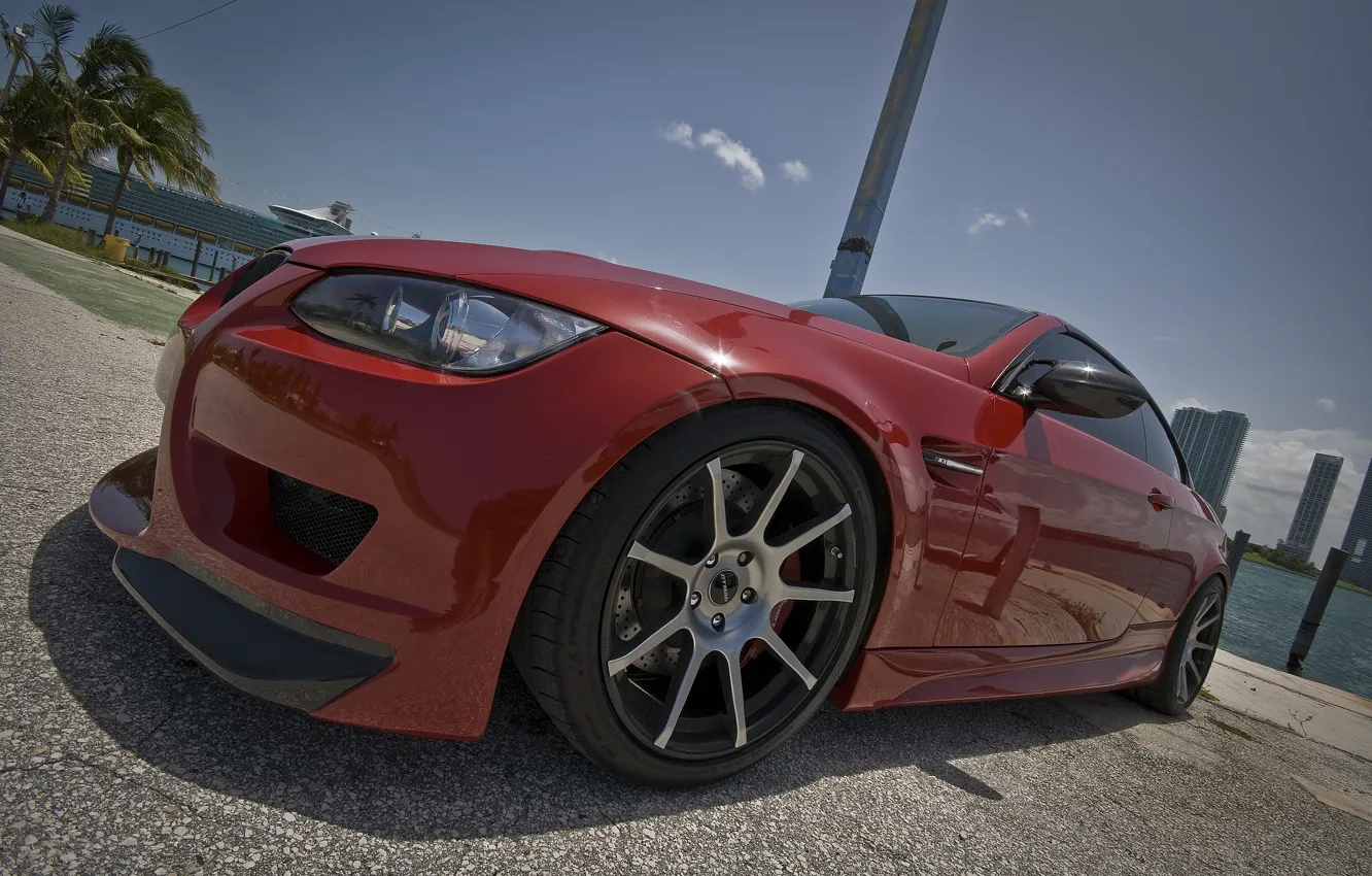 Wallpaper the sky, red, bmw, BMW, red, wheels, Miami, e92, miami images ...