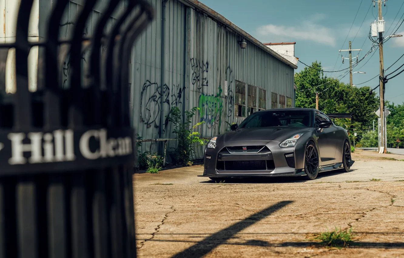 Wallpaper Nissan, Grey, R35, Nissan GTR, Trees, Hangar, GTR R35 for ...
